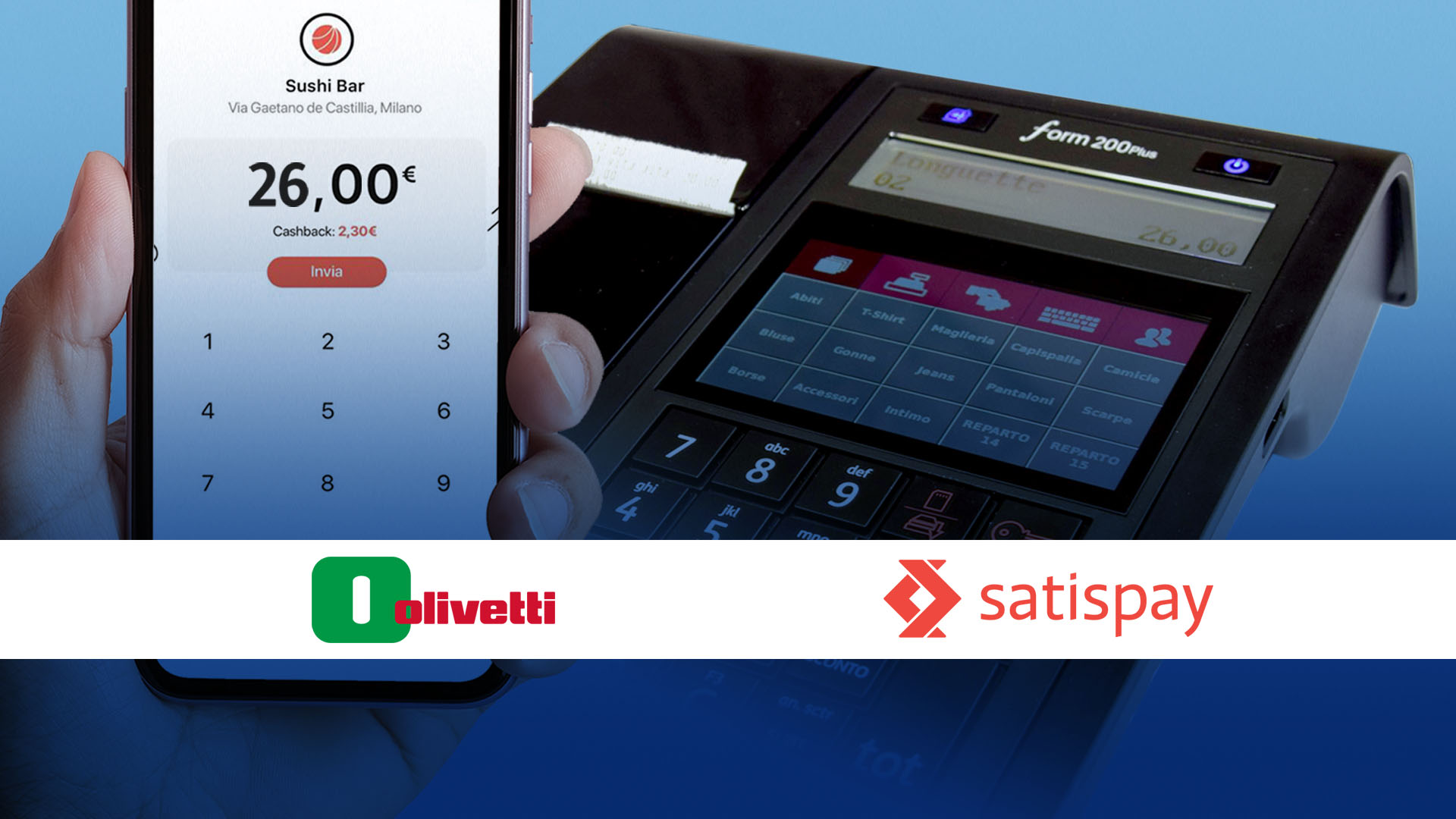OLIVETTI: AGREEMENT WITH SATISPAY FOR ELECTRONIC PAYMENTS, APP INTEGRATED INTO NEW CASH ...